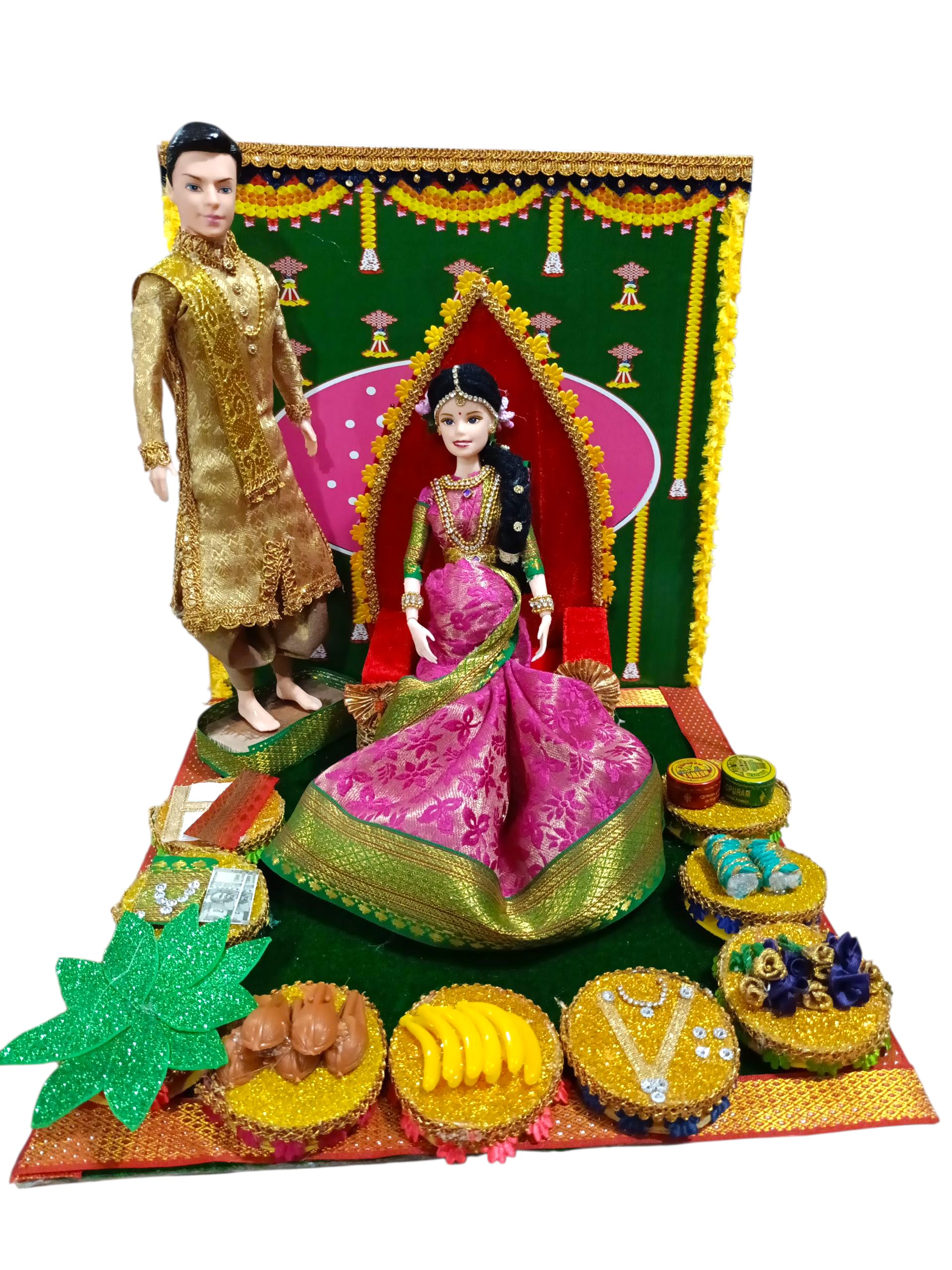 Traditional Indian Seemantham Ceremony Decoration Set with Dolls ...